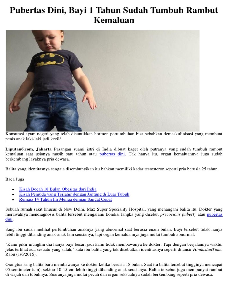 Pubertas Dini | PDF | Pengembangan Diri