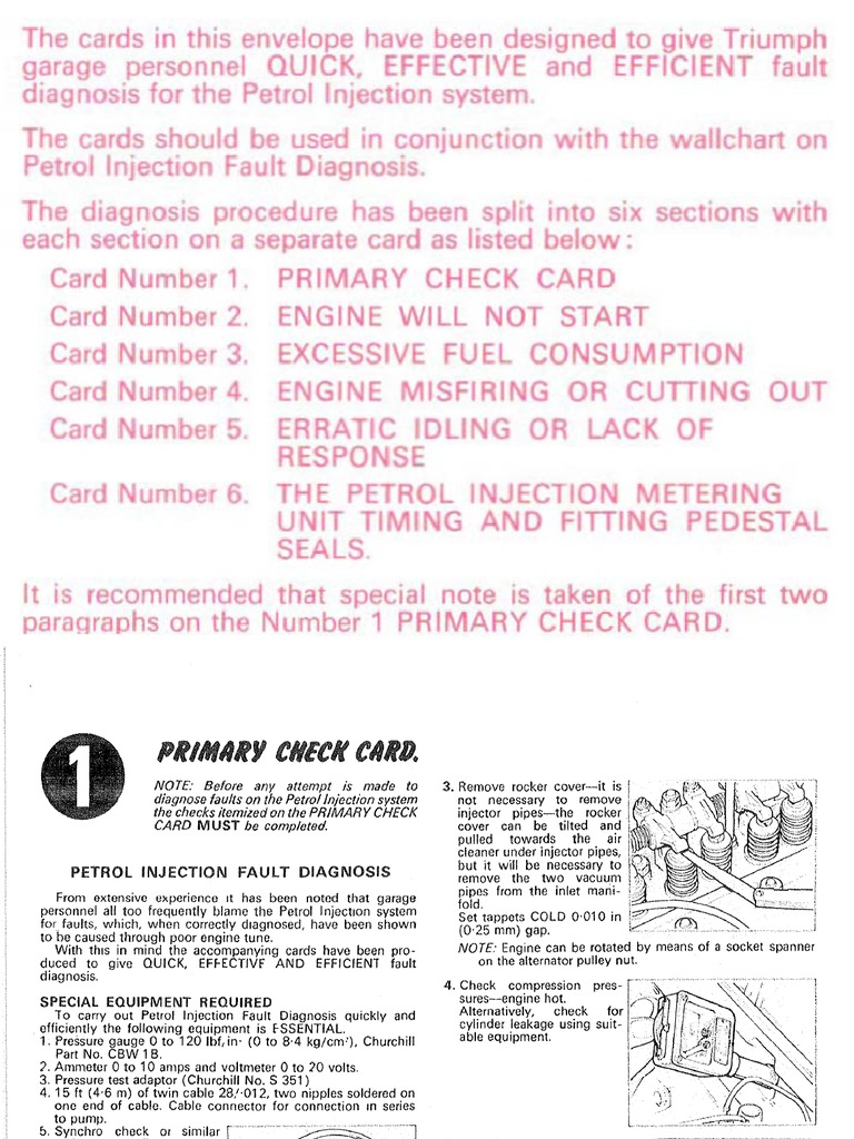 PI - Fault Diagnosis Cards | PDF | Distributor | Fuel Injection