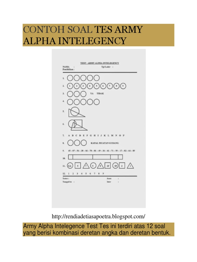Tes Army Alpha | PDF | Seni & Disiplin Bahasa | Griya & Taman
