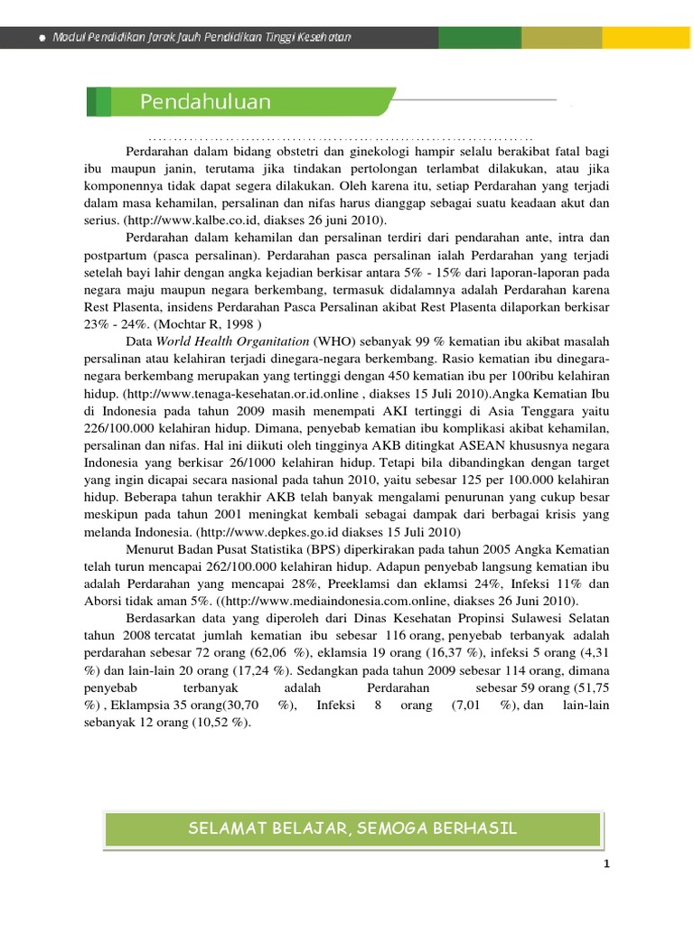Modul Sisa Plasenta | PDF