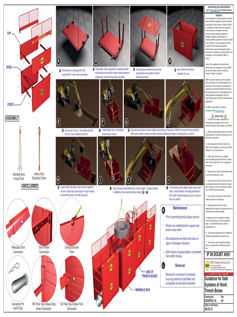 MGF Trench Box Installation Guide | PDF | Excavation (Archaeology ...