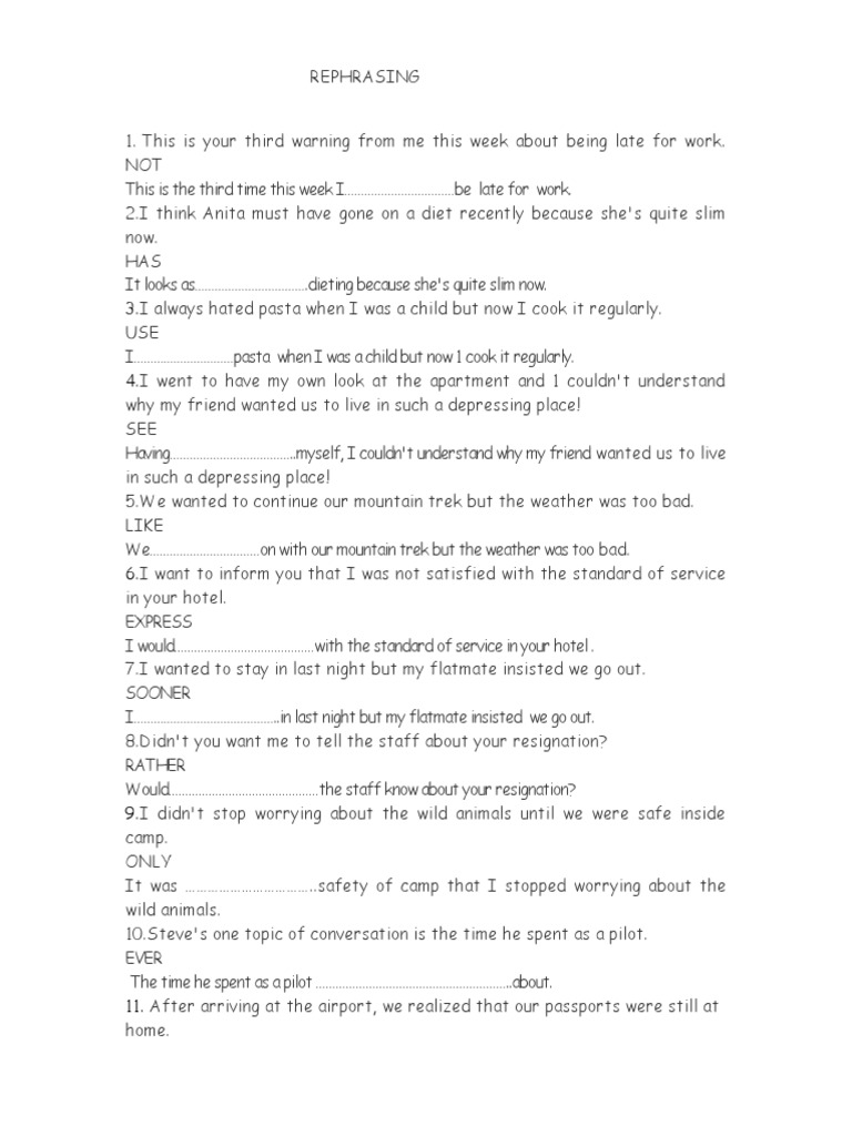 Rephrasing Cae | PDF
