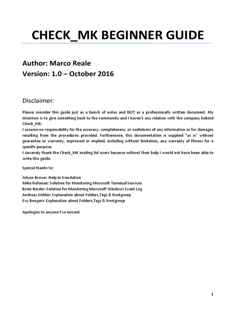Marco Reale Check MK Beginner Guide | PDF | Microsoft Sql Server ...