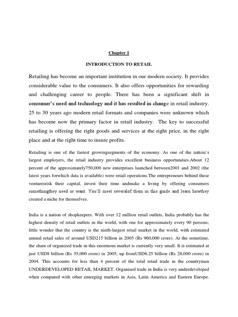 Introduction To Retail | PDF | Retail | Marketing Research