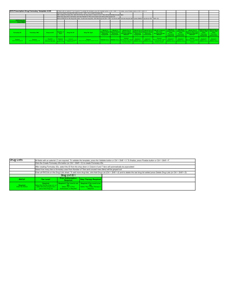 2016 Prescription Drug Formulary Template v5.06 | PDF | Pharmacy ...