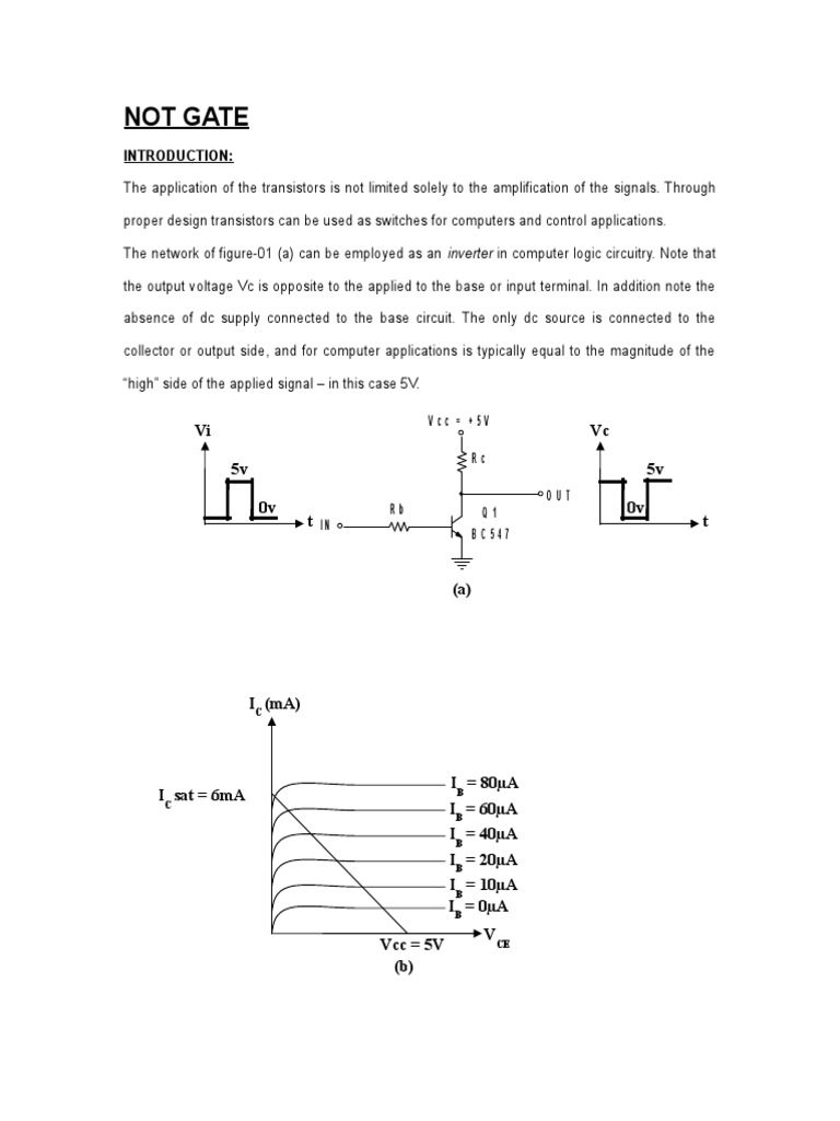 NOT GATE | Electronic Circuits | Transistor