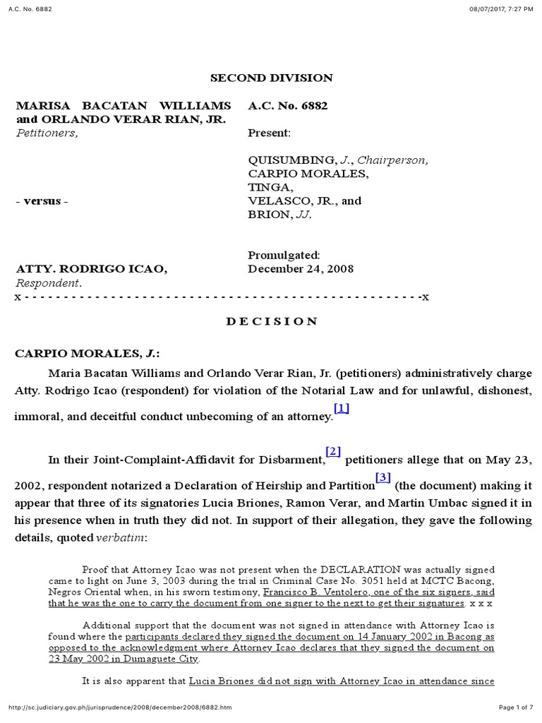 A.C. No. 6882 | Download Free PDF | Notary Public | Complaint