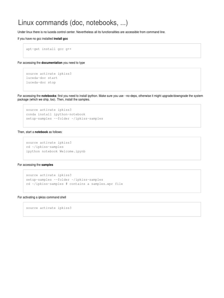 Linux Commands (Doc, Notebooks, ... ) : Documentation | PDF | Linux | Unix