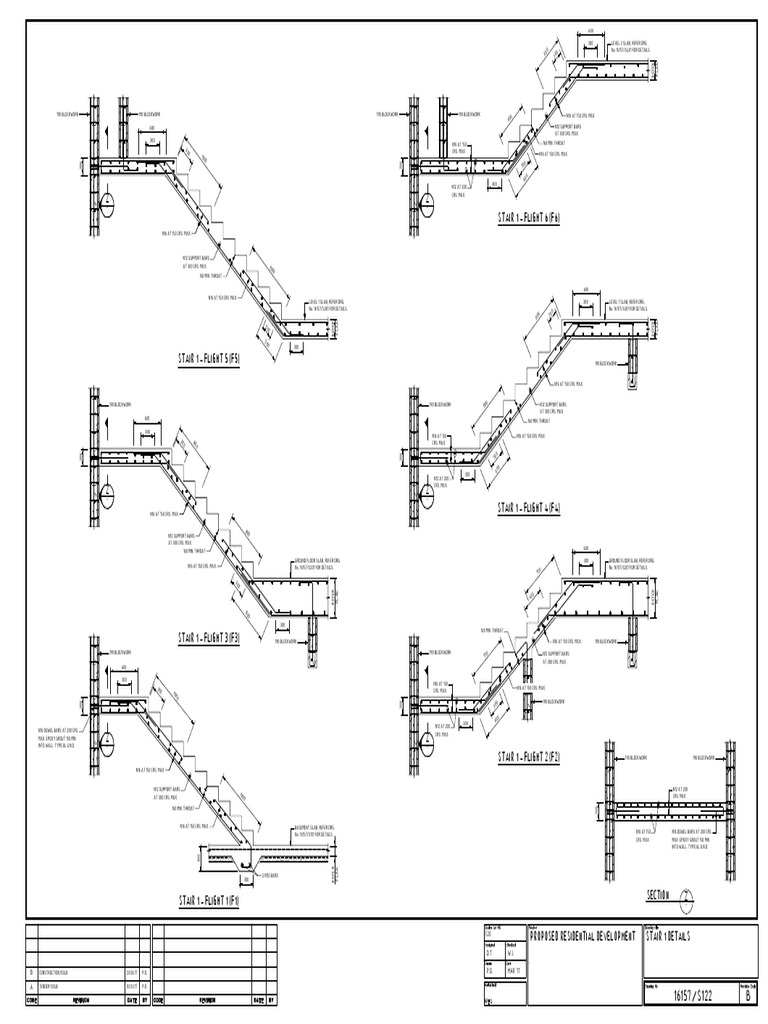 Construction details for stair flight 6 slab reinforcement | PDF ...