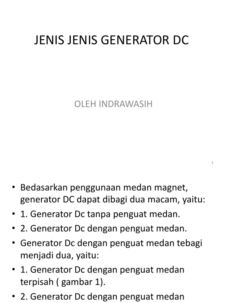 Jenis Jenis Generator DC | PDF