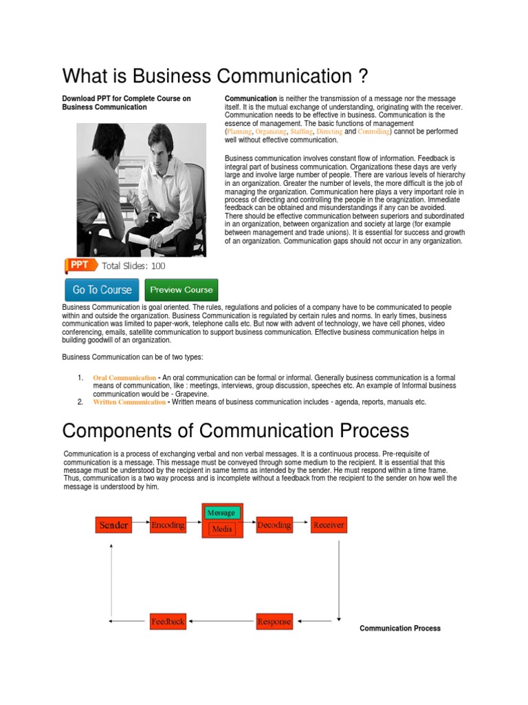 What Is Business Communication | PDF | Nonverbal Communication ...