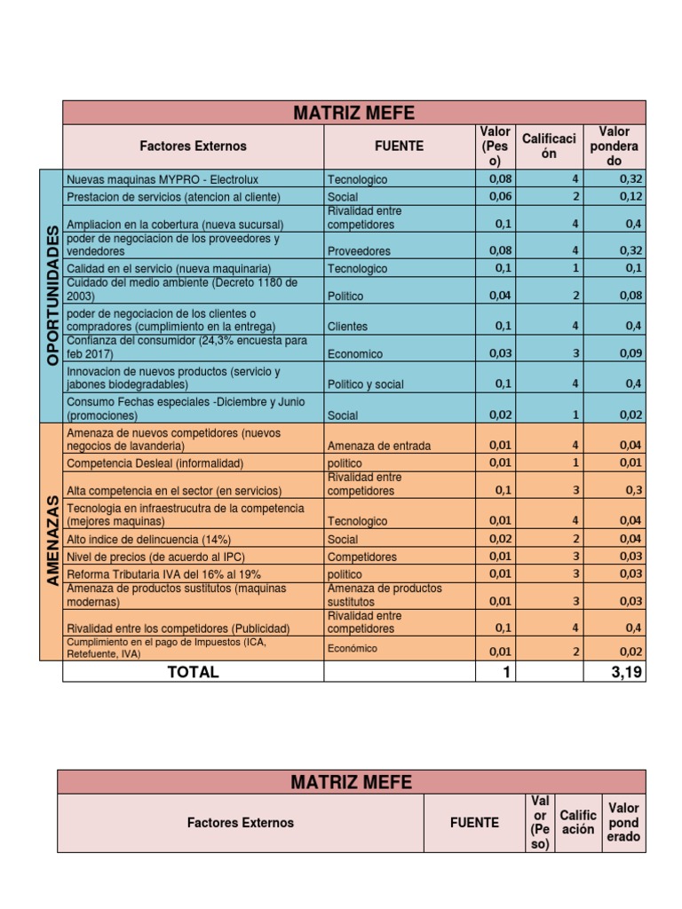 MATRIZ MEFE Correccion