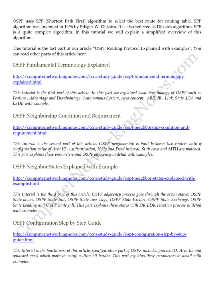 Ospf Metric Cost Calculation Formula Explained (1) | Routing | Network ...