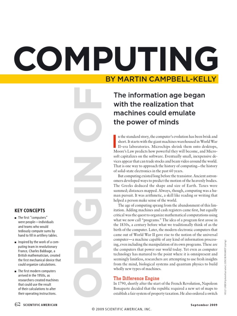 The Origins of Computing | PDF | Computer Program | Programming
