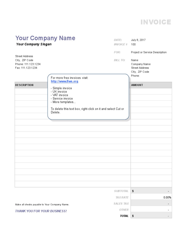 Invoice Template with Tax Calculation | PDF | Invoice | Value Added Tax