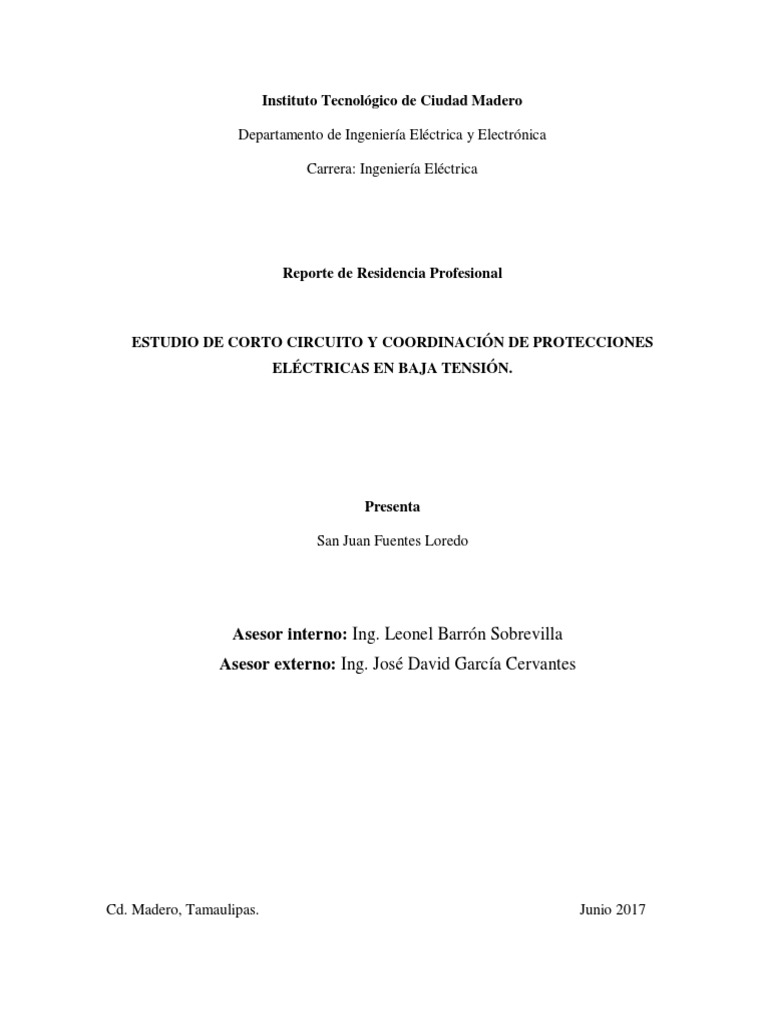 Estudio de Corto-Circuito y Coordinacion de Protecciones en Baja ...