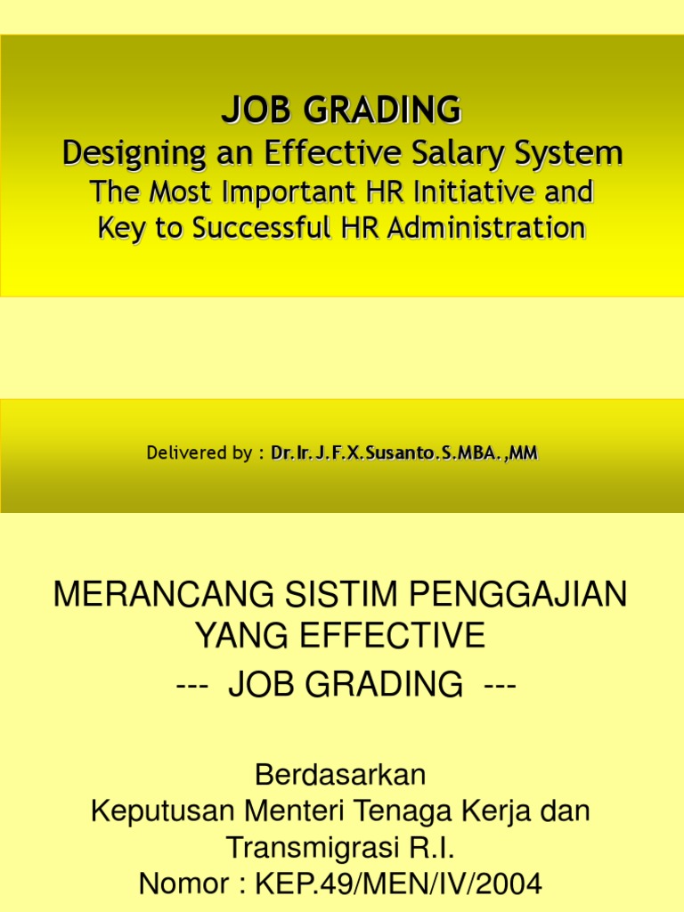 JOB GRADING Kepmen | PDF