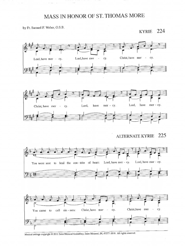 Weber Mass in Honor of ST Thomas More | PDF