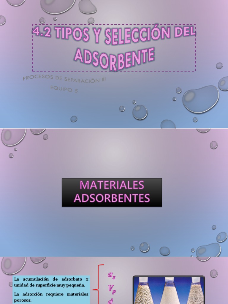 Tipos de Absorbentes | PDF | Adsorción | Carbón