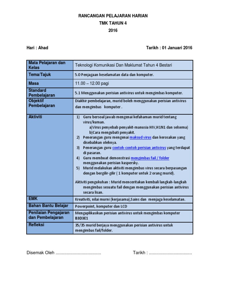 RPH TMK THN 4 Setahun | PDF | Komputer