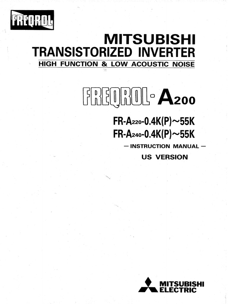 Mitsubishi A200 Manual-1 | PDF | Power Supply | Power Inverter