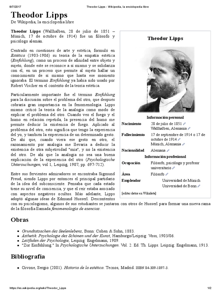 Theodor Lipps PDF | PDF | Ciencia cognitiva | Metafísica