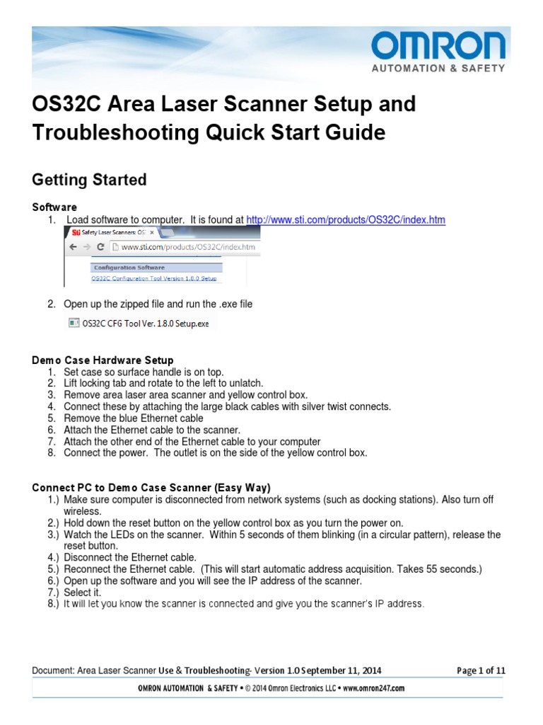 OS32C QuickStartGuide en 201409 | PDF | Ip Address | Image Scanner