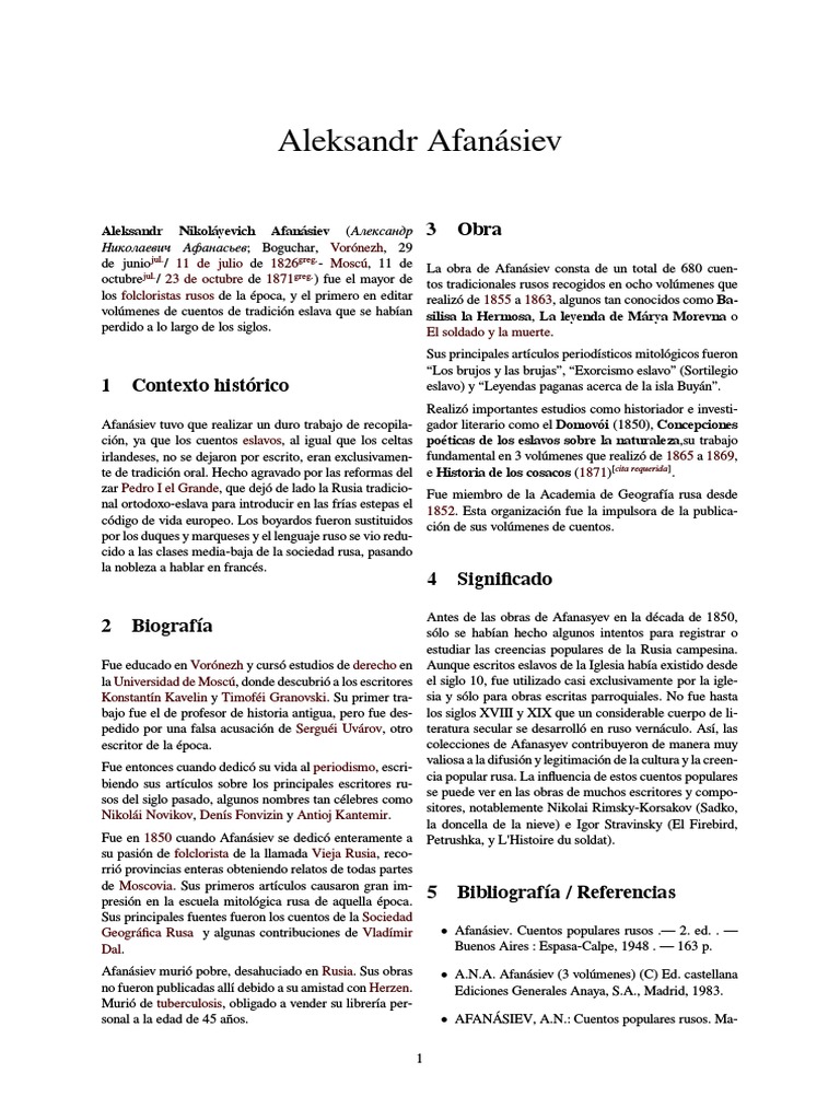 Aleksandr Afanásiev | PDF | Personas