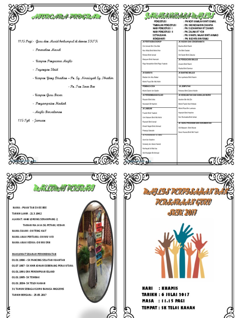Majlis Persaraan Dan Perpisahan Guru | PDF