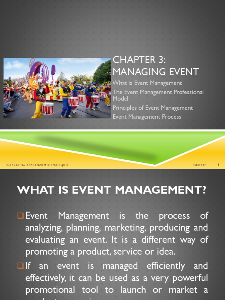 Chapter 3 Managing Event | PDF | Project Management | Evaluation