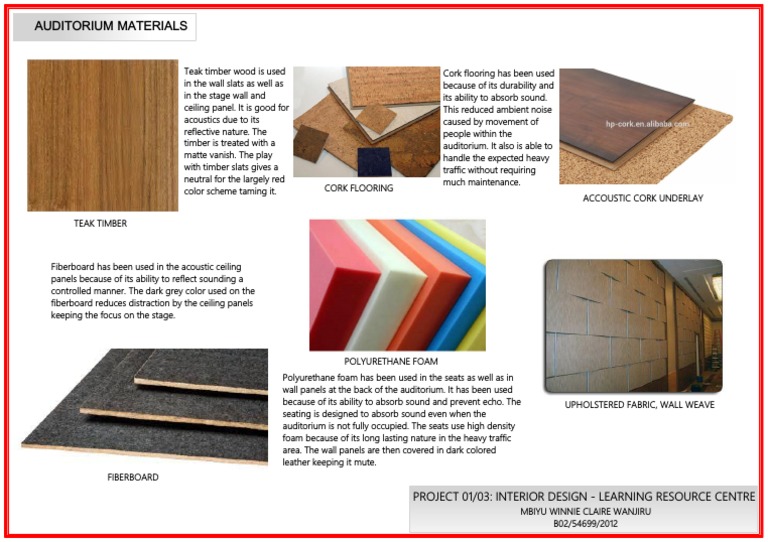 Auditorium materials.pdf | Economic Sectors | Building Materials