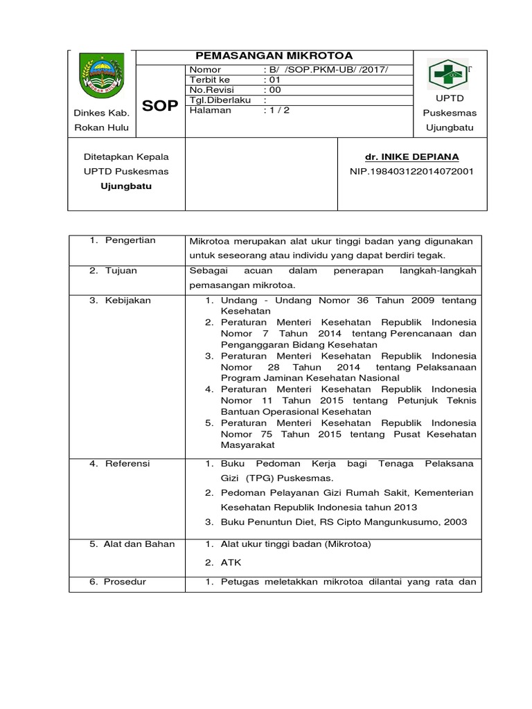 Pemasangan Mikrotoa | PDF