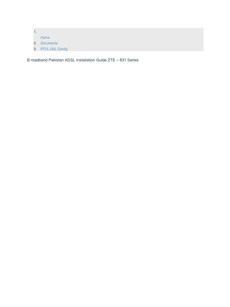 PTCL DSL Installation Guide | PDF | Customer Premises Equipment ...