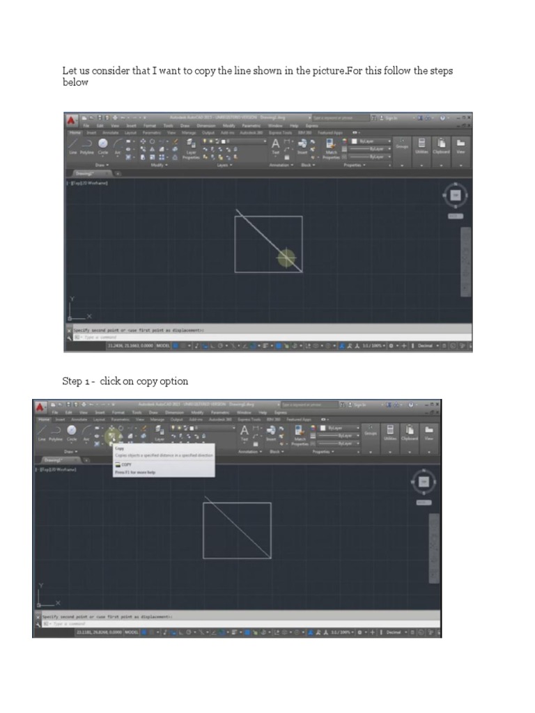 Let Us Consider That I Want To Copy The Line Shown in The Picture - For ...