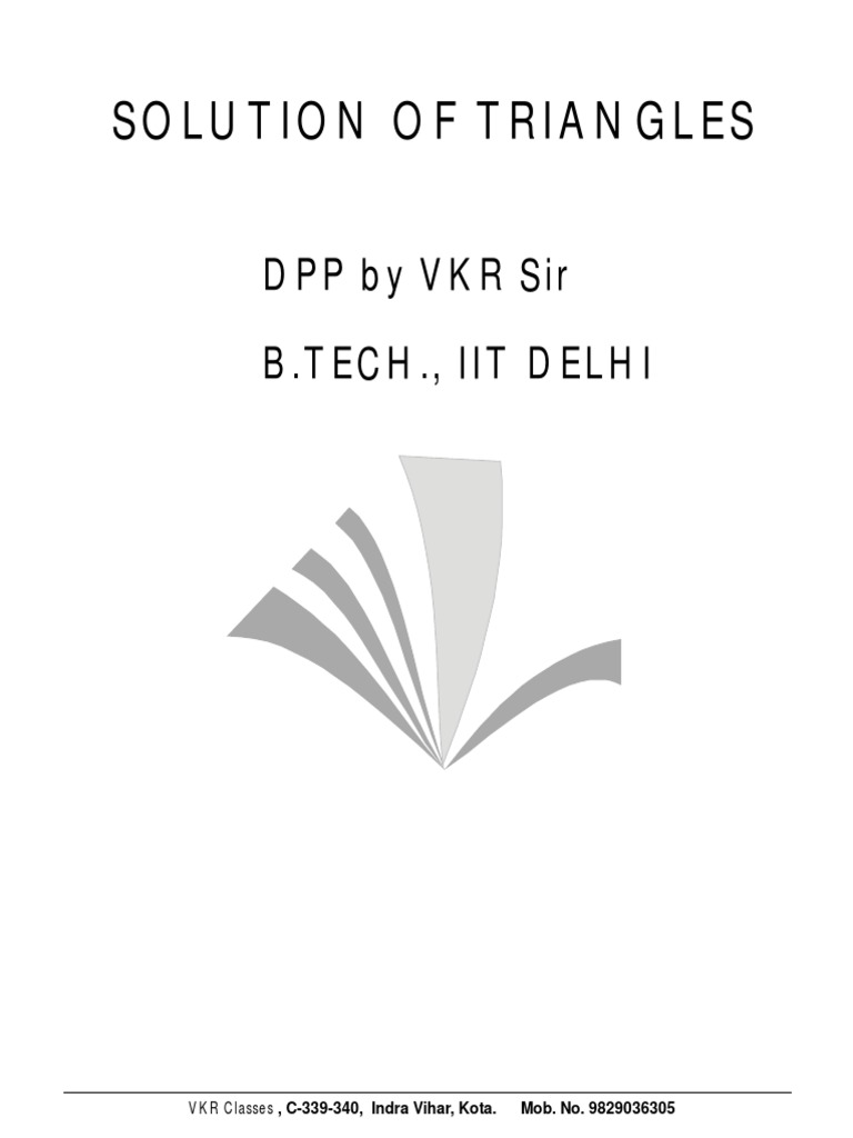 Solution of Triangles DPP | PDF | Triangle | Convex Geometry