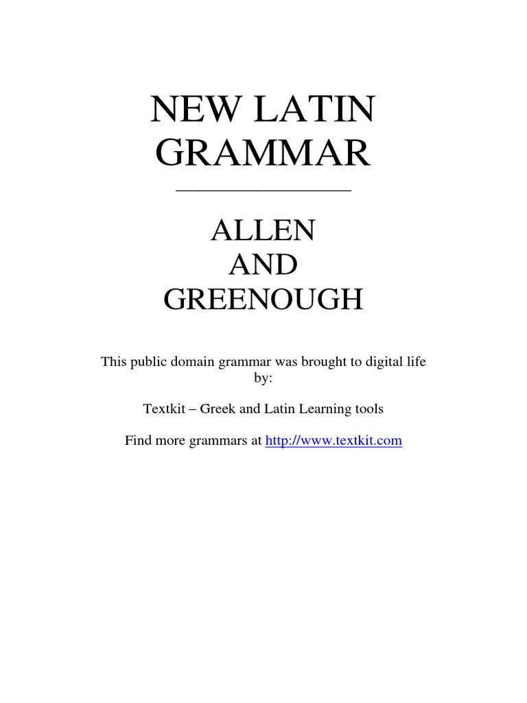 New Latin Grammar PDF | PDF