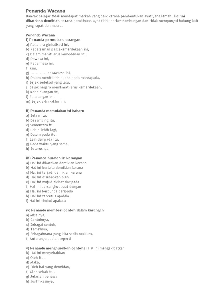 NOTA BM Penanda Wacana | PDF