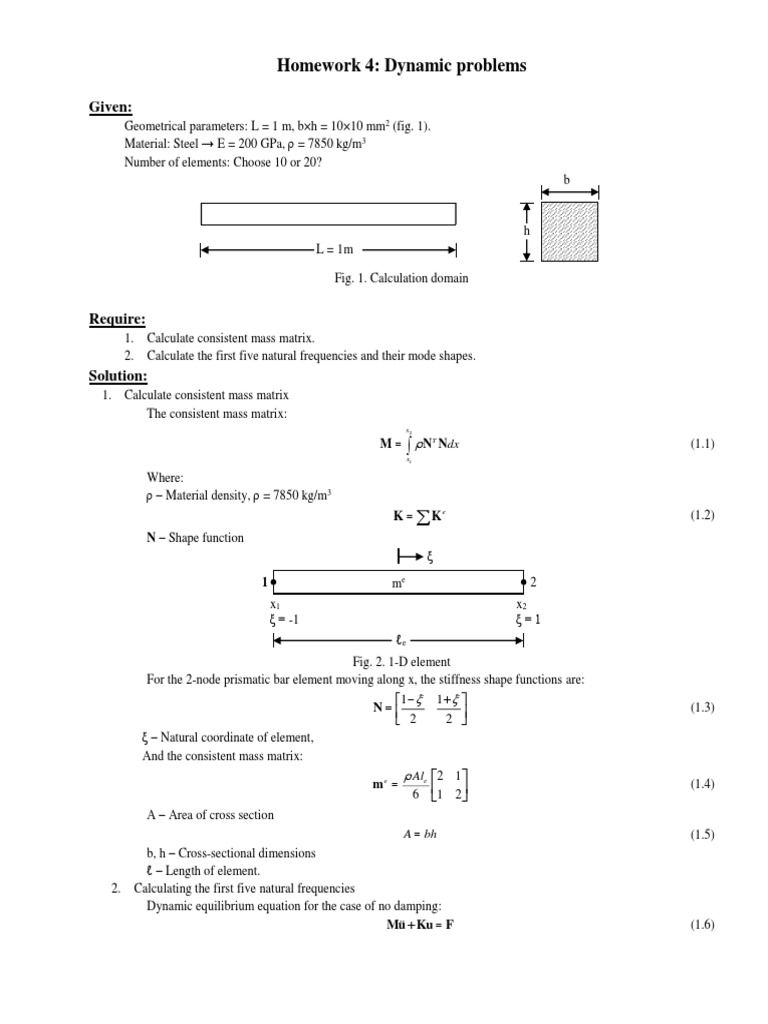 FEM: Dynamic Problem | PDF | Physics | Applied And Interdisciplinary ...