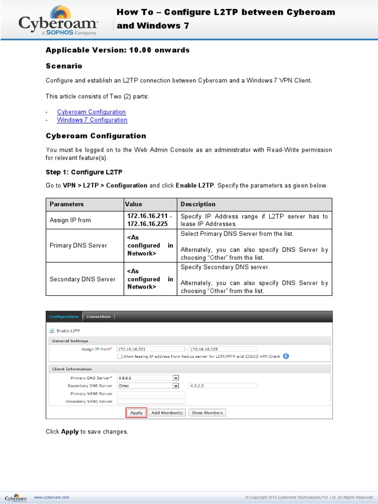 VPN Setup: Cyberoam & Win 7 Guide | PDF | Virtual Private Network ...