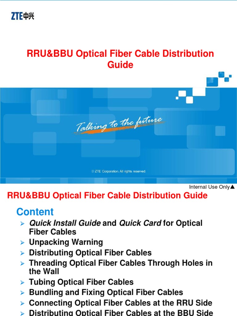 RRU & BBU Fiber Cable Installation Guide | PDF | Optical Fiber | Cable