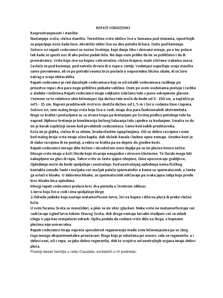 Repati Vodozemci | PDF
