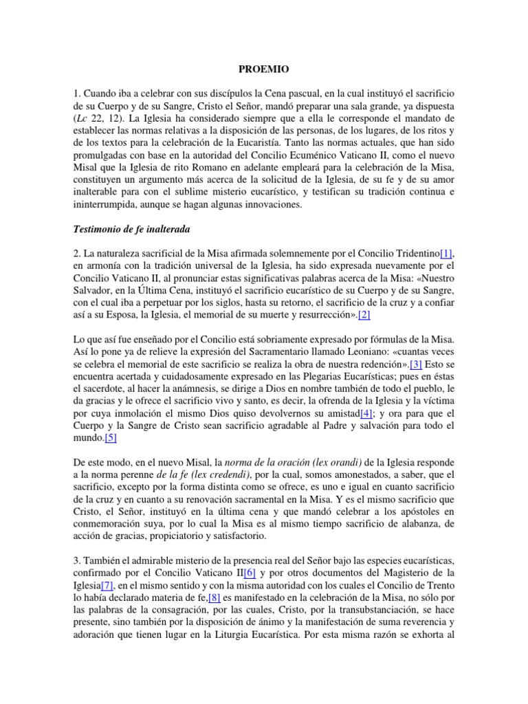 PROEMIO | PDF | eucaristía | Misa (liturgia)