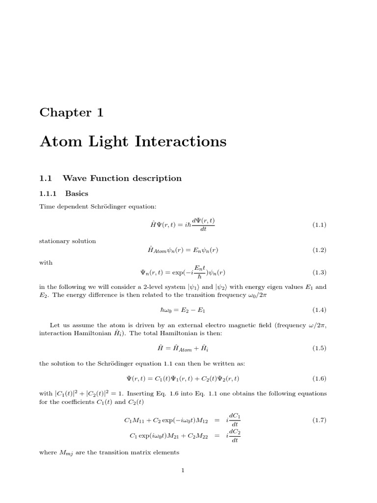Atom Light | PDF | Resonance | Atomic
