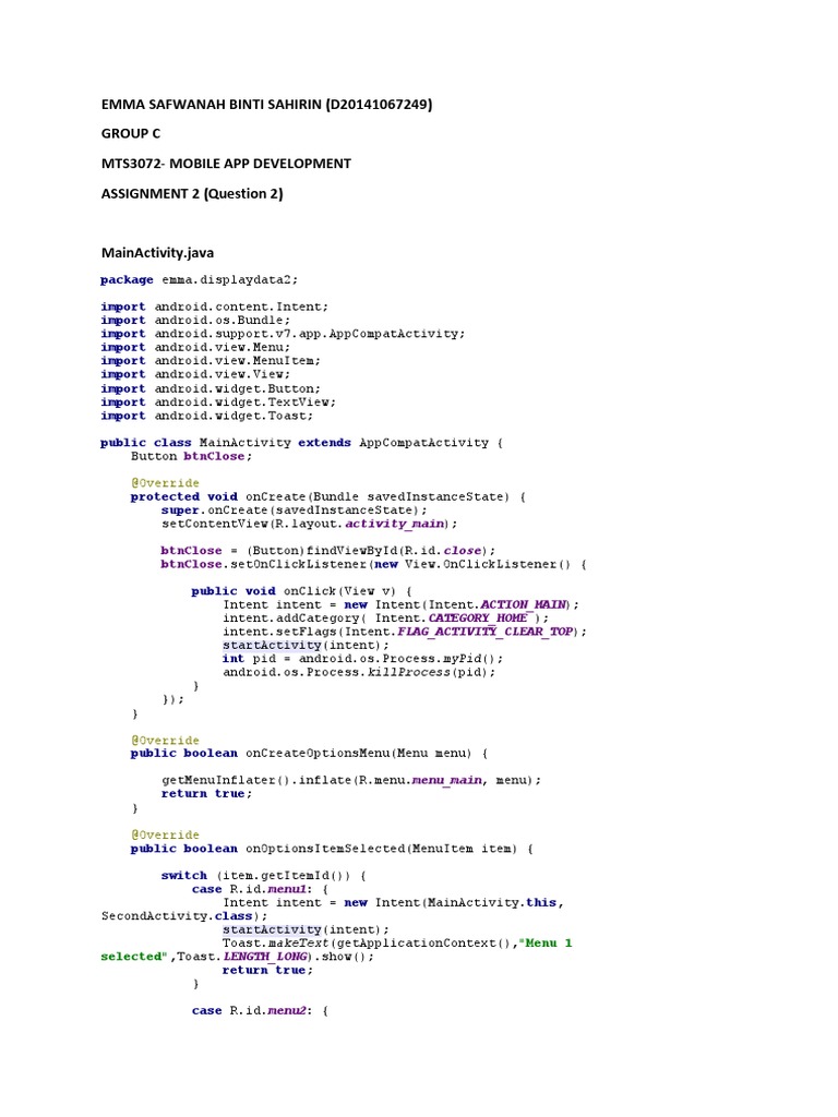 Emma Safwanah Binti Sahirin (D20141067249) Group C Mts3072-Mobile App ...