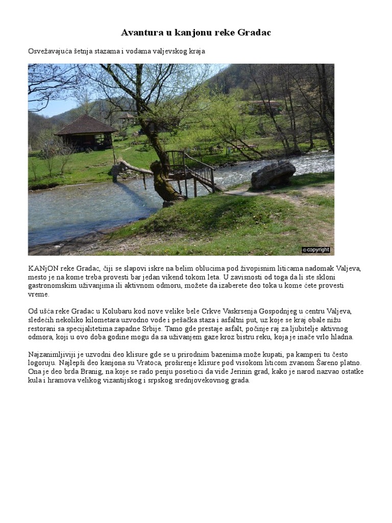 Kanjon Reke Gradac | PDF