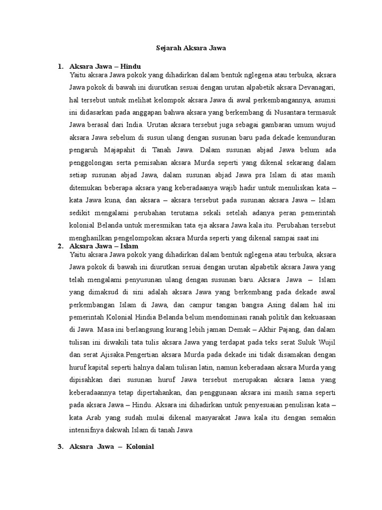 Sejarah Aksara Jawa | PDF