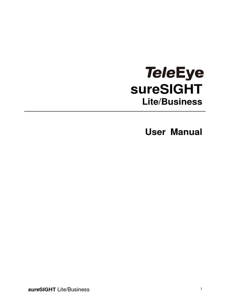 TeleEye SureSIGHT User Manual | PDF | Microsoft Windows | Login