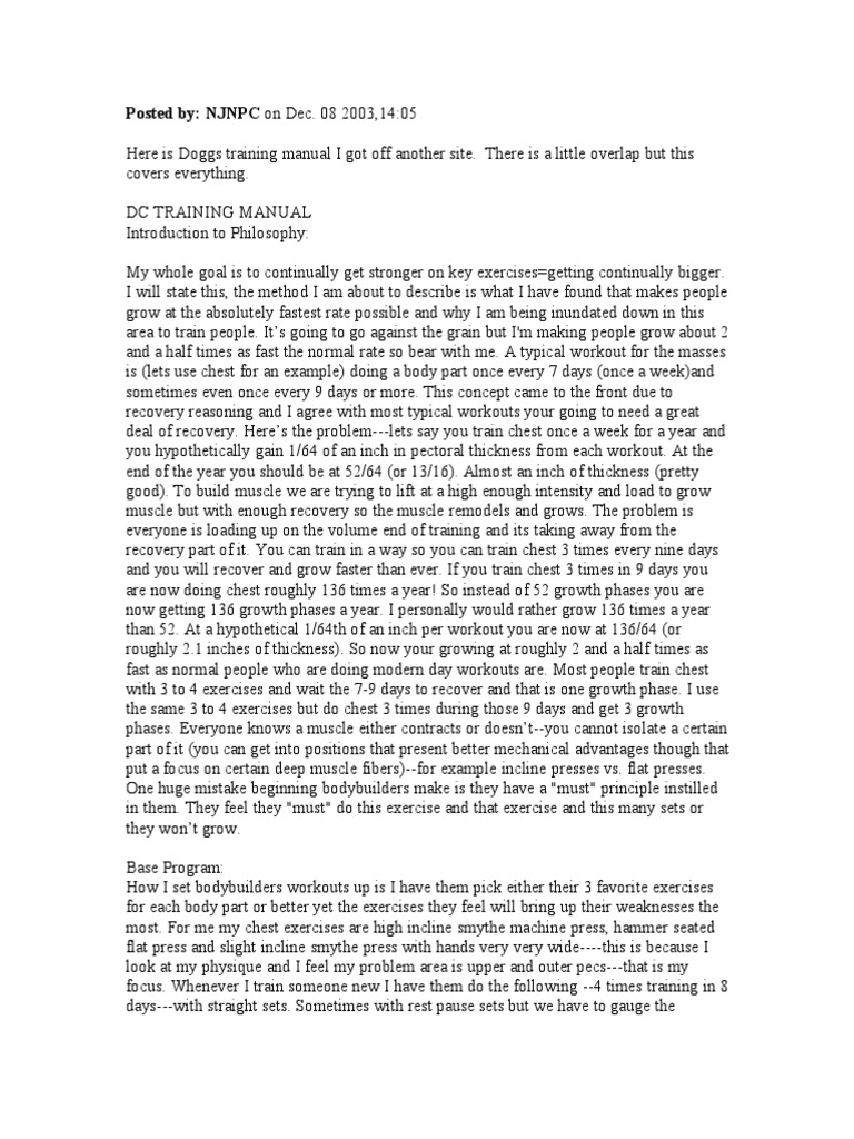 DoggCrapp-DC Training Manual-Trudel PDF | PDF | Strength Training | Dieting