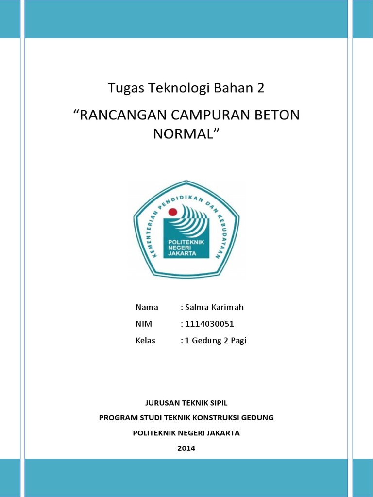 Mix Design Beton Normal | PDF