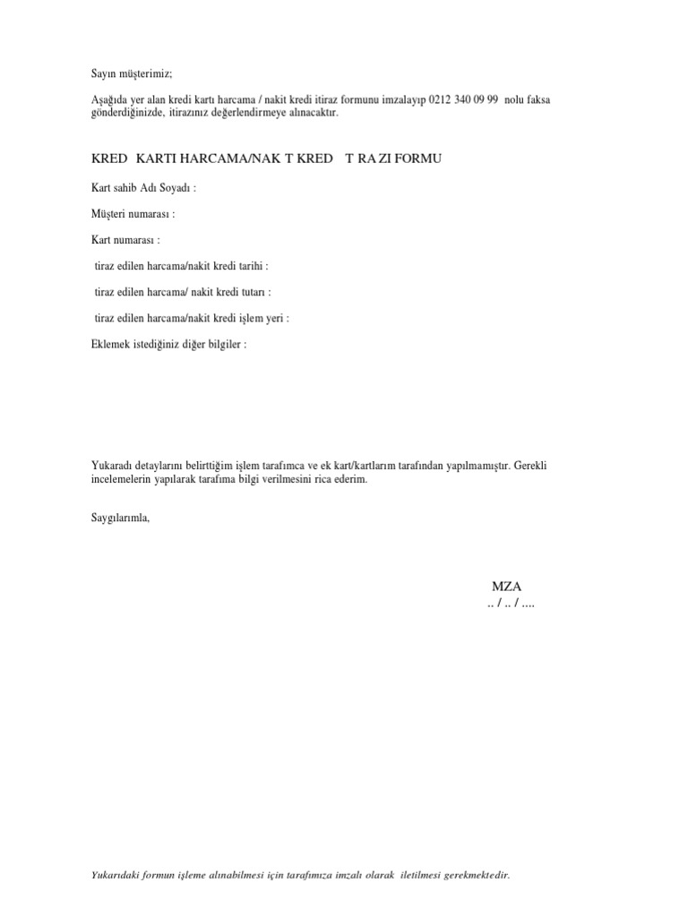 Harcama Itirazi Formu Yeni | PDF